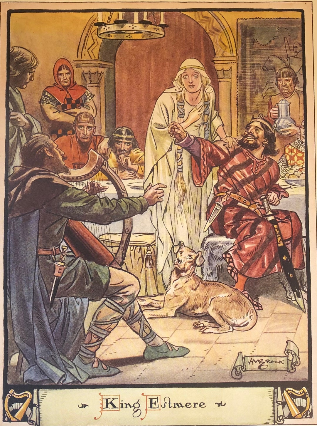 Original Vintage Print 1934 by H.M. Brock. British Illustrator. King ...