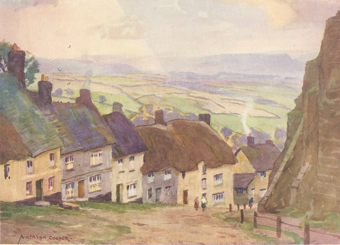 Original Vintage Small Print by A Heaton-cooper, 1936. Gold Hill ...