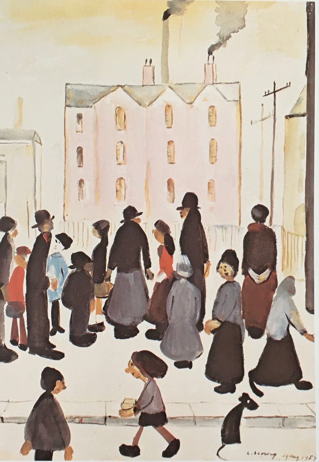 Original Vintage Print 1978 by L.S. Lowry. A Group of Figures (1959 ...