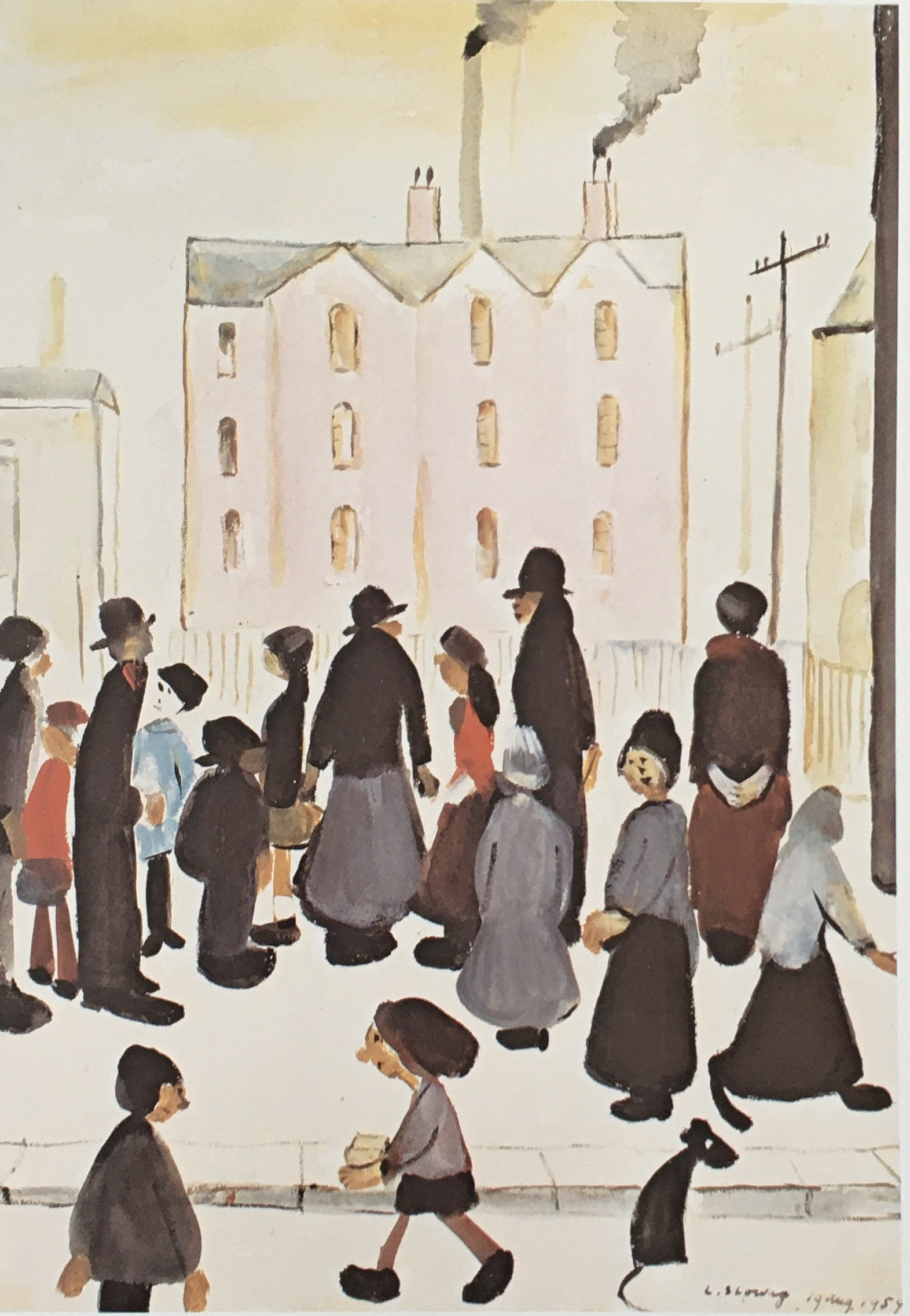 Original Vintage Print 1978 by L.S. Lowry. A Group of Figures (1959 ...