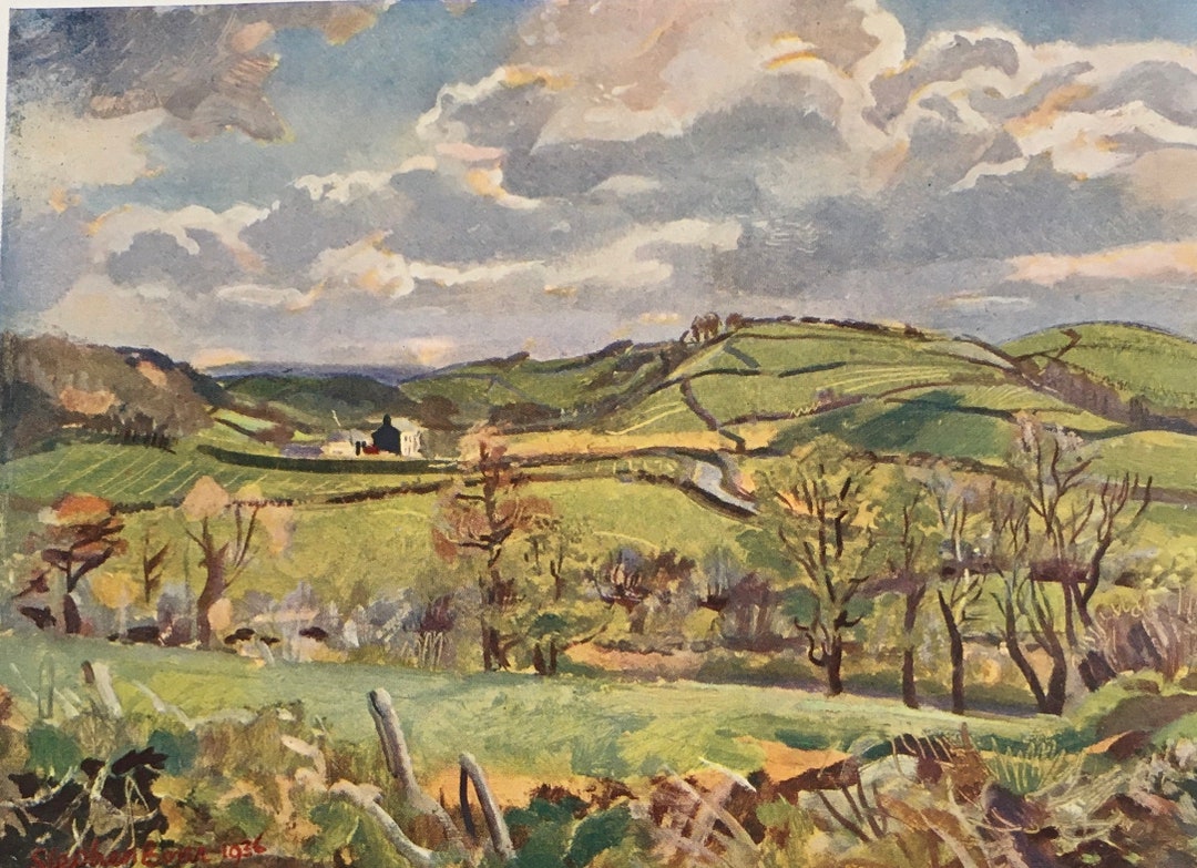 Original Vintage Print by Stephen Bone 1949. April in Carmarthenshire ...
