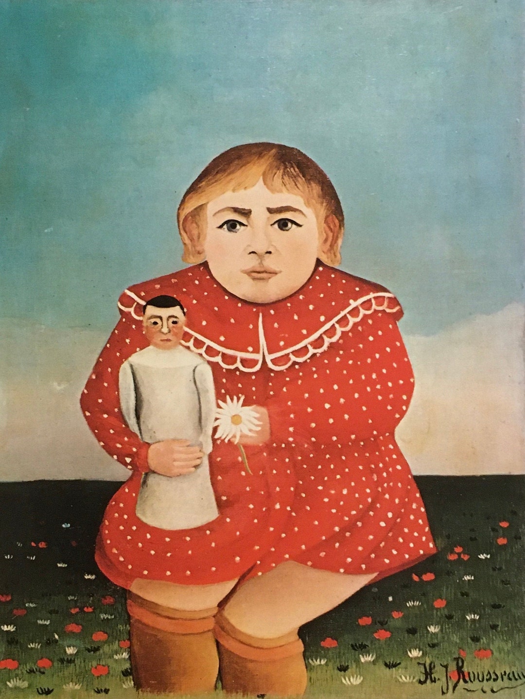 Original Vintage Print 1975 by Henri Rousseau. Child With A Doll (1908 ...
