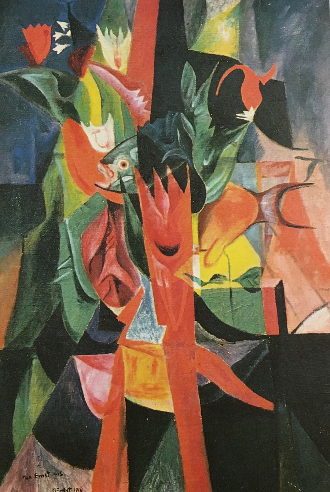 Original Vintage Print 1979 by Max Ernst. Flowers and Fish (1916 ...