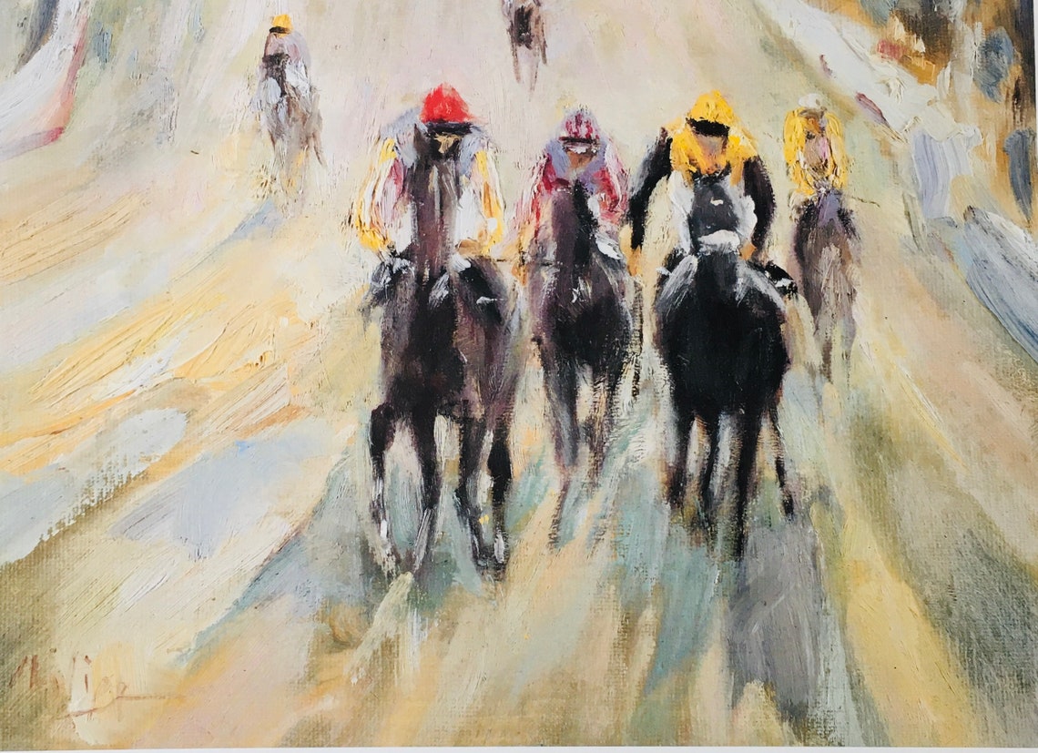 Klaus Philipp Original Vintage Equestrian Print 1992. Horse Racing #2 ...
