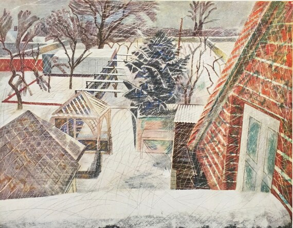 Original Vintage Print 1946 By Edward Bawden. February 2pm | Etsy