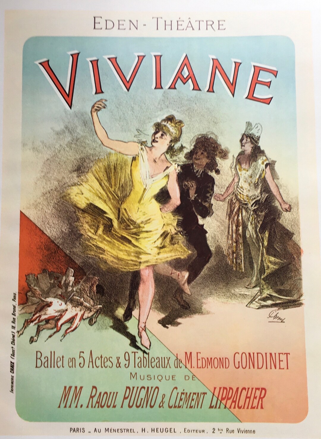 Tirage vintage original. Affiche de l'opéra français de 1976. Vivianne ...