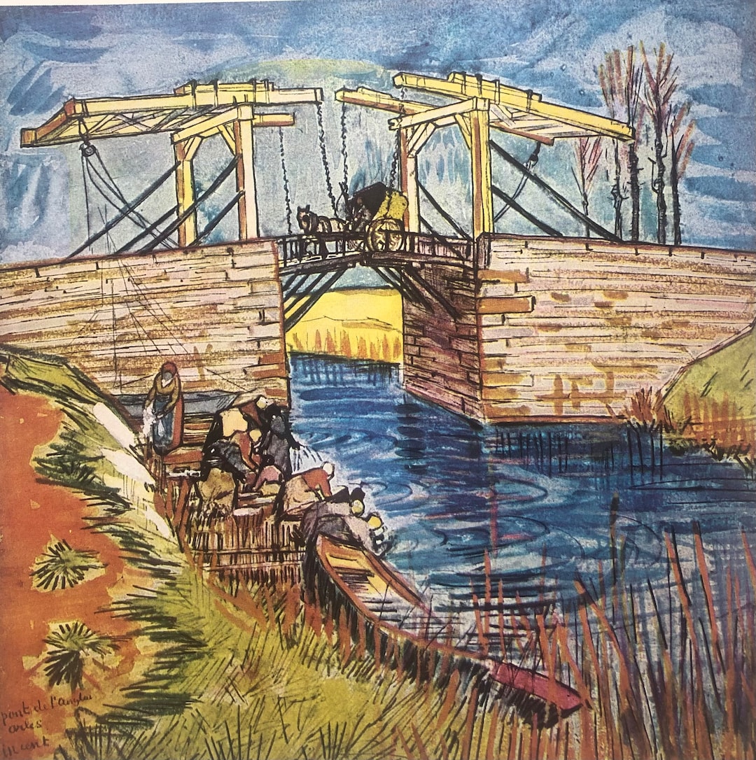 Original Vintage Print 1970 by Vincent Van Gogh. the Drawbridge. Post ...