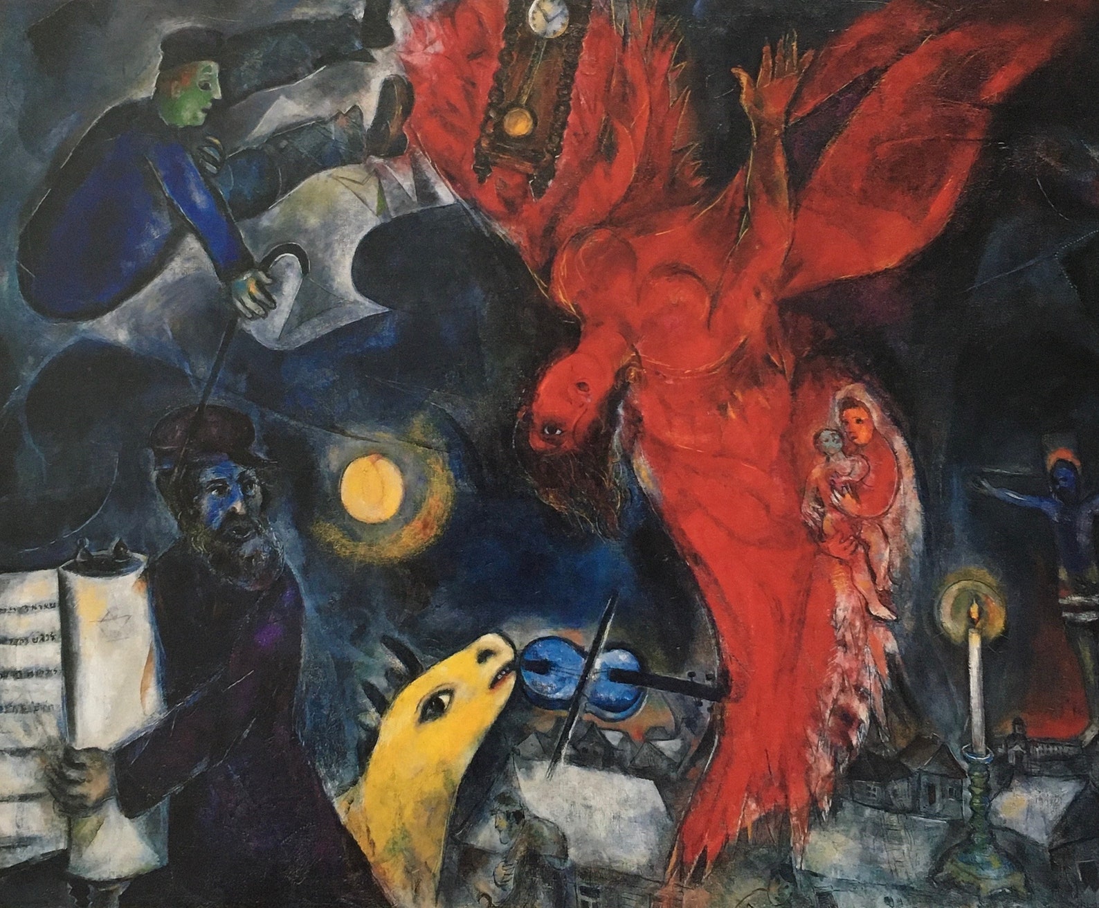 Original Vintage Print by Marc Chagall 1998. the Falling Angel 1922 ...