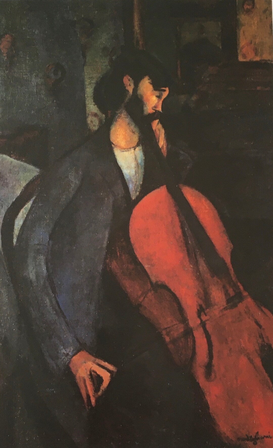 Original Vintage Print 1989 by Modigliani. the Cellist 1909 ...
