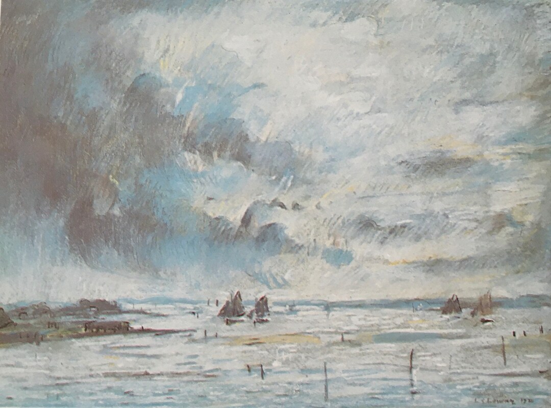 Original Vintage Print 1978 by L.S. Lowry. Yachts, Lytham St. Annes ...
