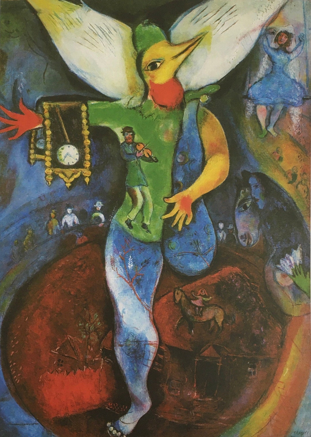Original Vintage Print by Marc Chagall 1998 the Juggler (1943 ...