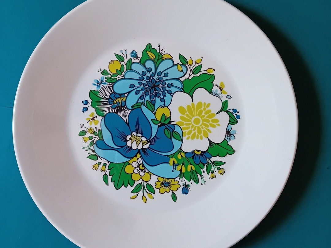 J&G Meakin Side Plate, 70s, Spring Morning, Retro, Teal, Blue and Lime ...