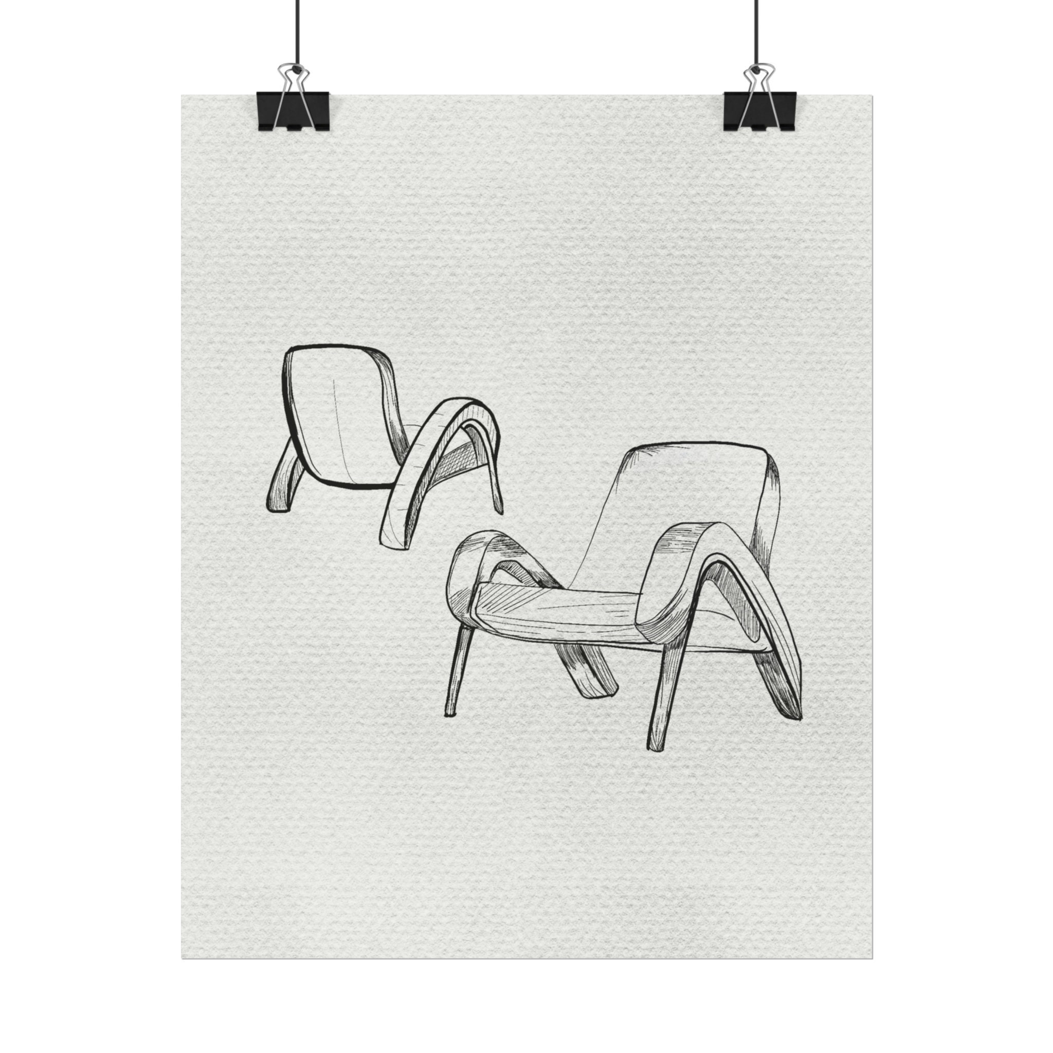 CHAIR SKETCH Minimalist Chair Drawing Original Arm Chair Sketch ...