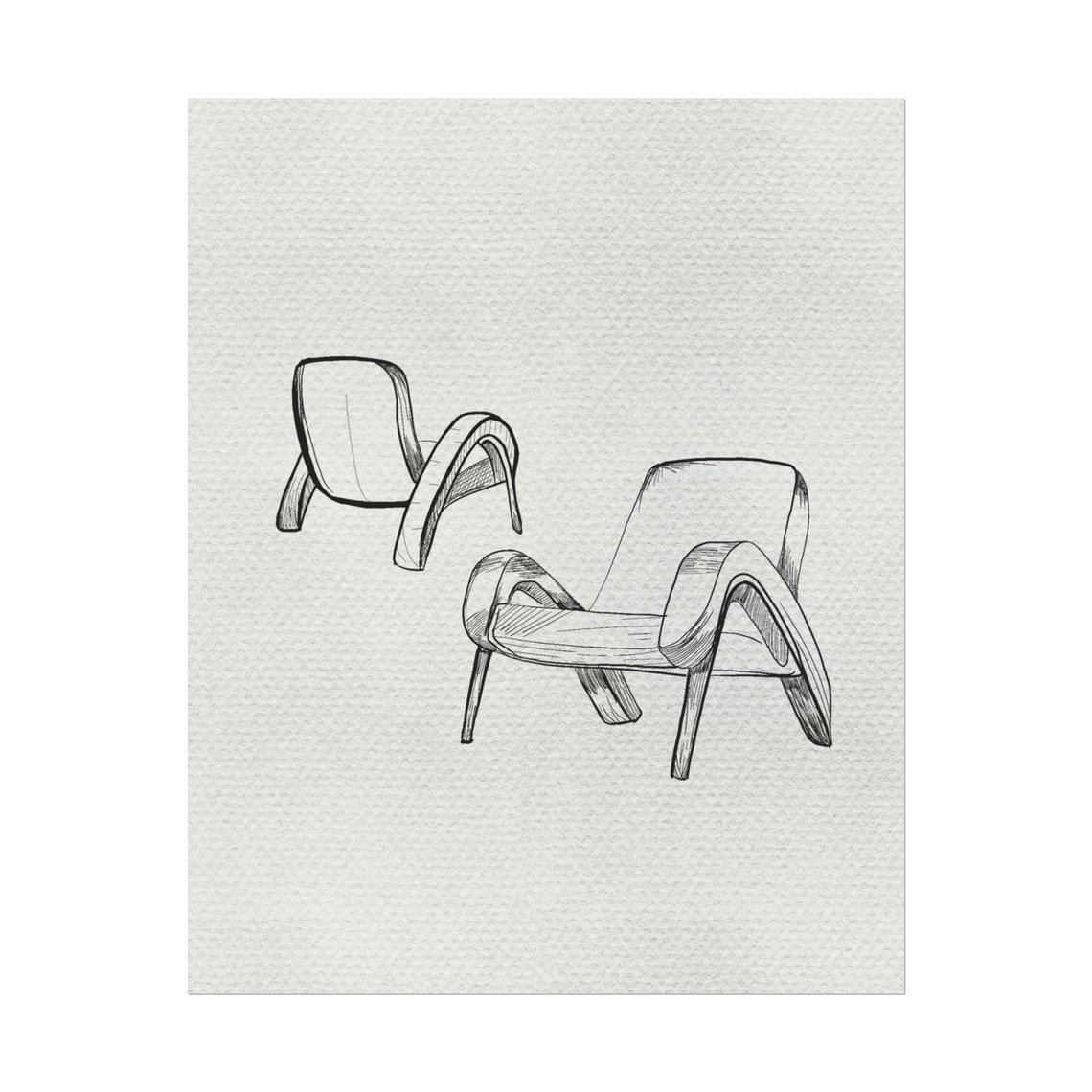 CHAIR SKETCH Minimalist Chair Drawing Original Arm Chair Sketch ...