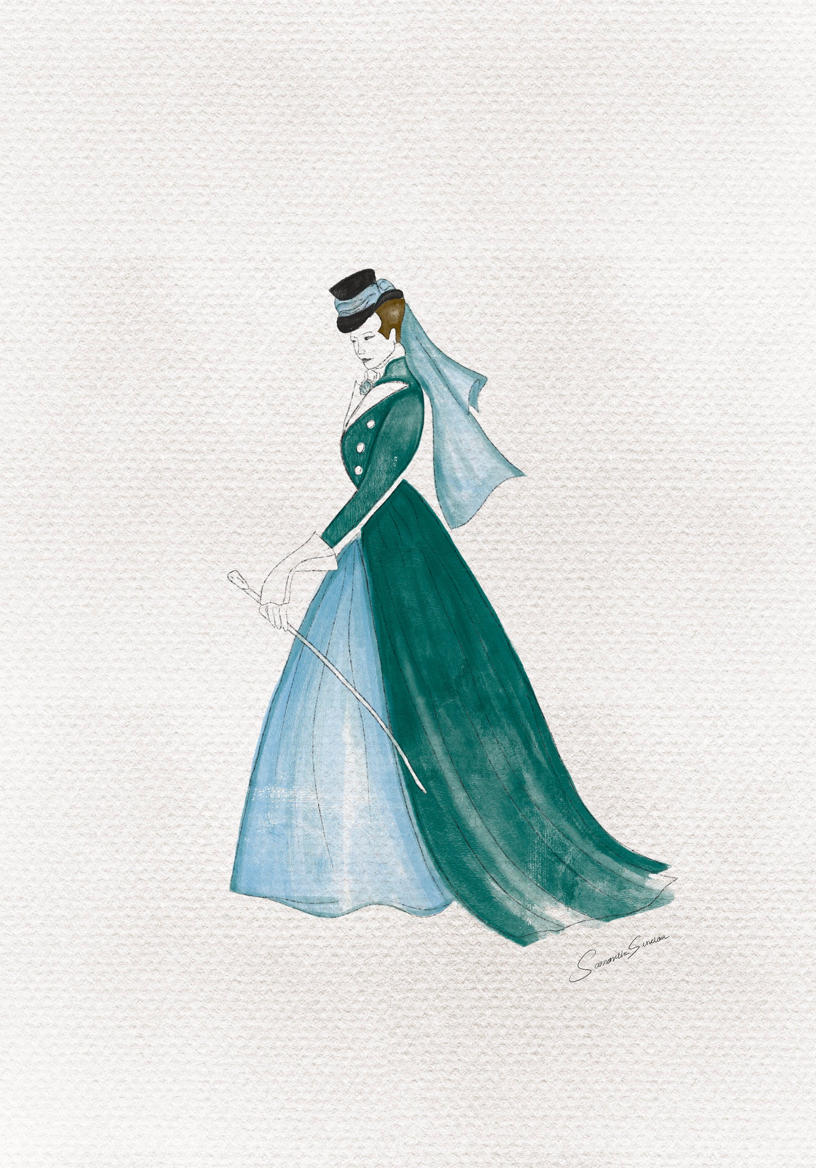 Early 1900s Dress Drawing | Formal Female Character Poster | Early ...