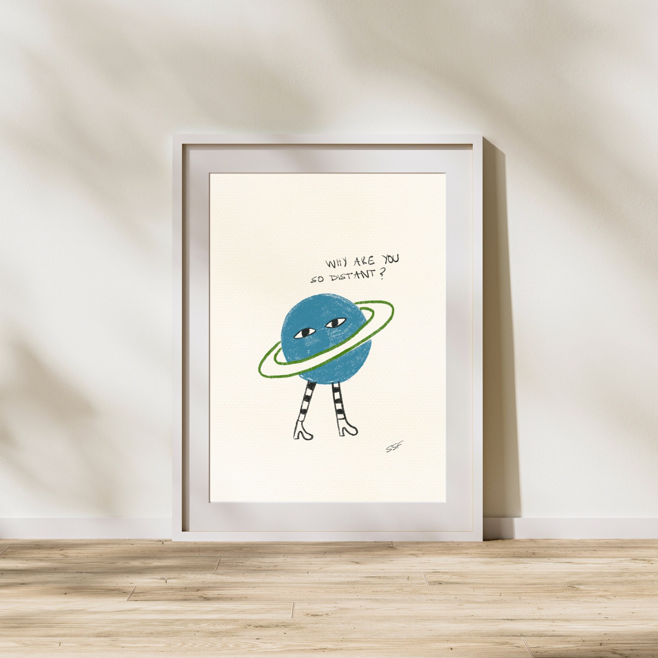 Planet Wall Art Hand Sketch Art Print Boho Planet Wall Art Planet Wall ...