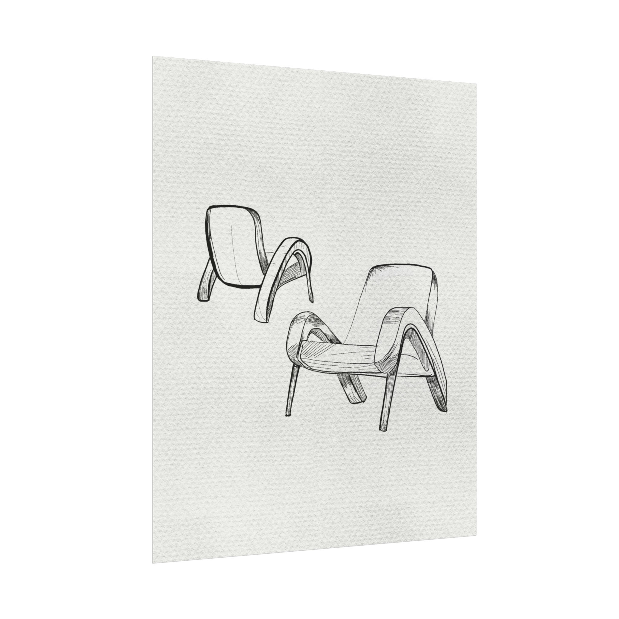CHAIR SKETCH Minimalist Chair Drawing Original Arm Chair Sketch ...