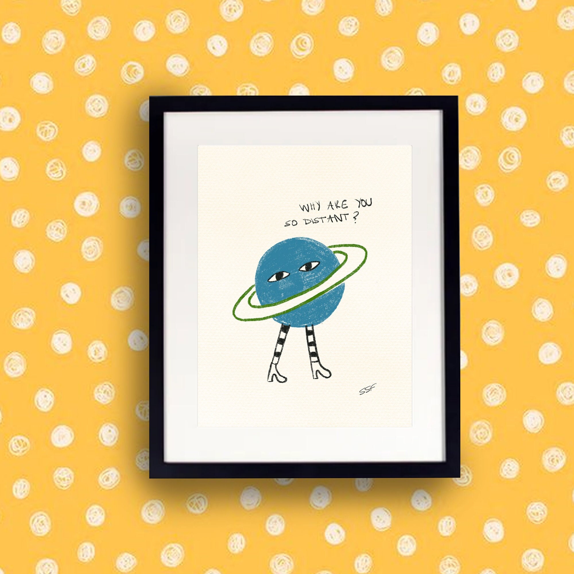 Planet Wall Art Hand Sketch Art Print Boho Planet Wall Art Planet Wall ...
