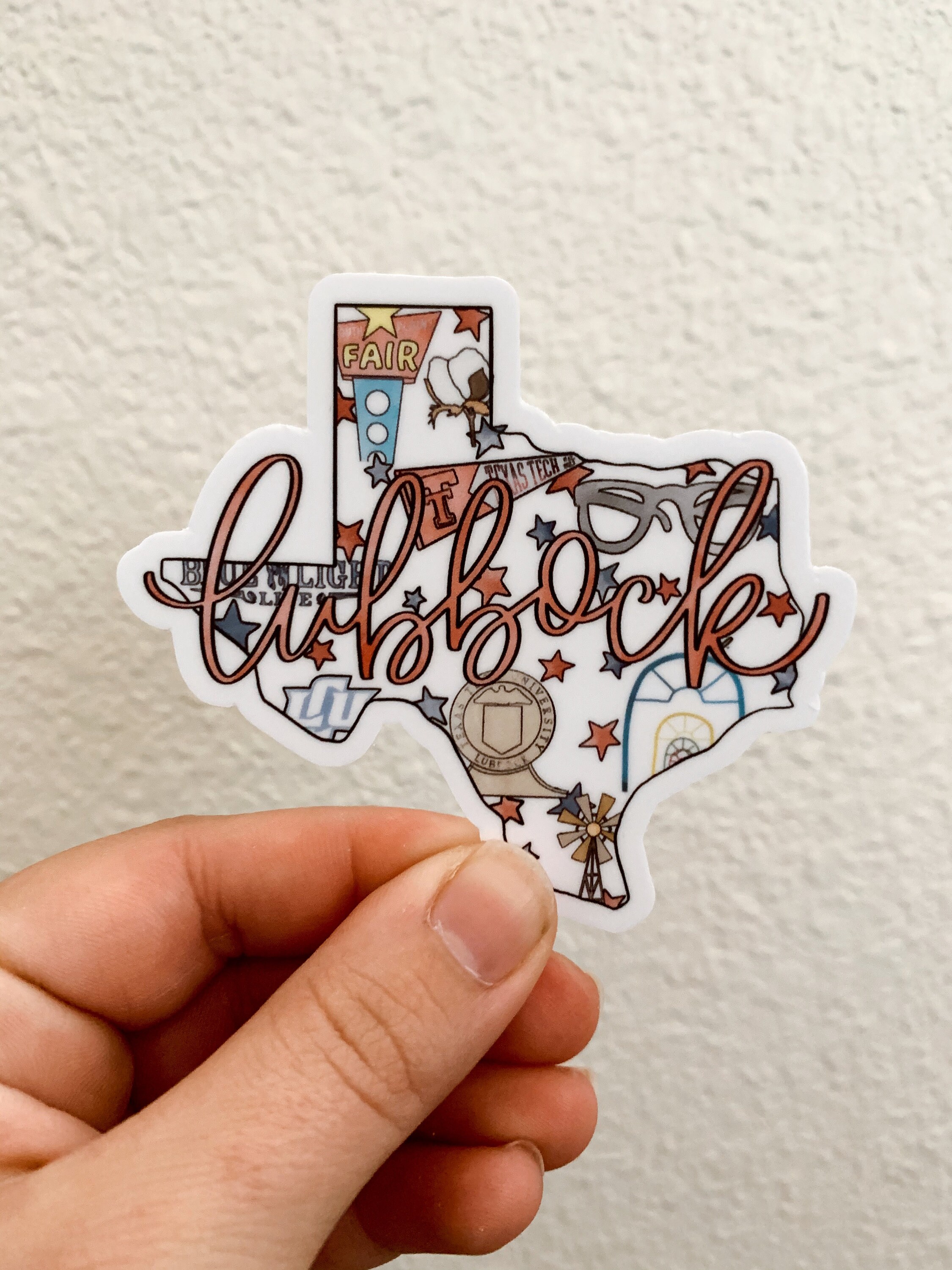 Lubbock Texas Sticker State Sticker State Sticker Texas | Etsy