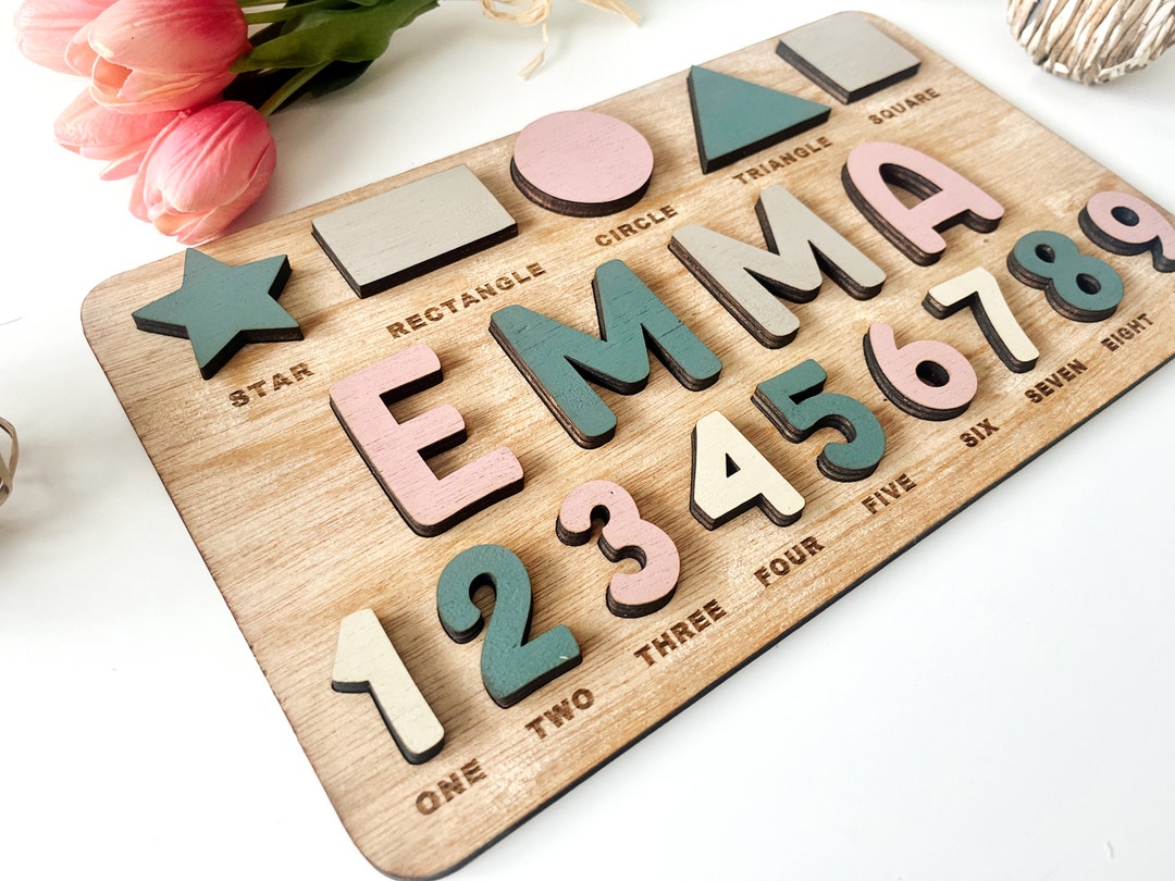 Customizable Wood Name Puzzle, Personalized Boy Gift, Personalized Girl ...