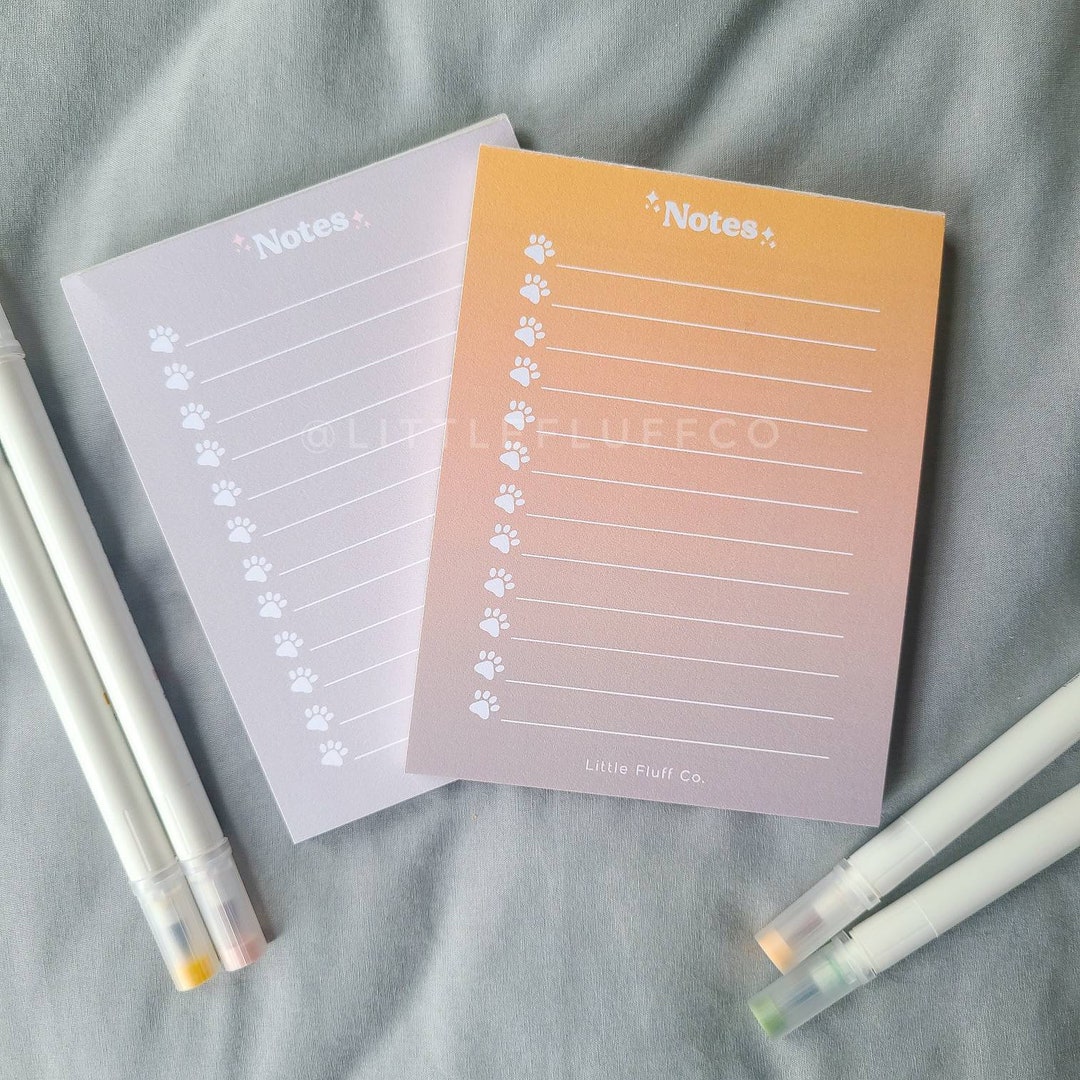 Paw Print Notepad, to Do List Notepad, Dog Stationary, Lined Notepad ...