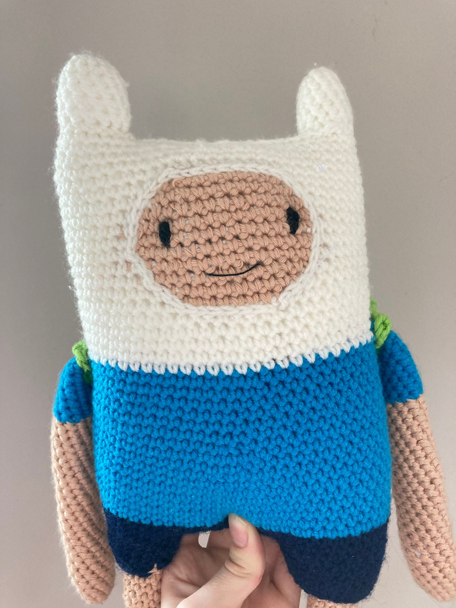 Adventure Time Teddy Amigurumi finn the Human Crochet Doll custom Comfort Cartoon Character ...