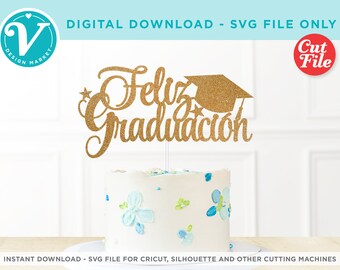 Grad Cake Topper Svg - Etsy