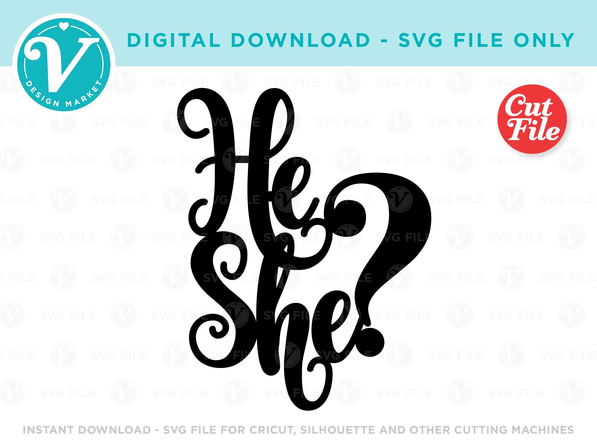 He She SVG File ONLY for Cricut and Silhouette or Laser | Etsy UK