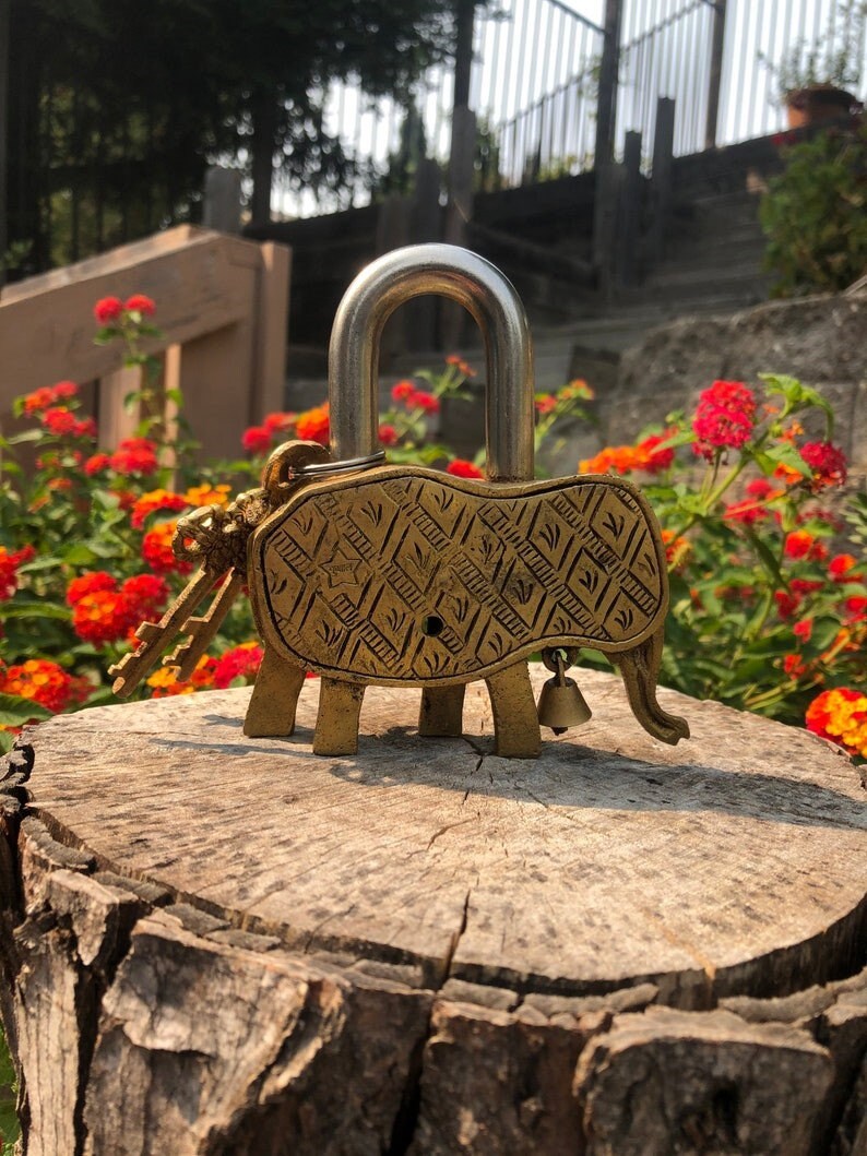 Elephant Brass Padlock Unique Temple Lock Cute Antique Vintage - Etsy