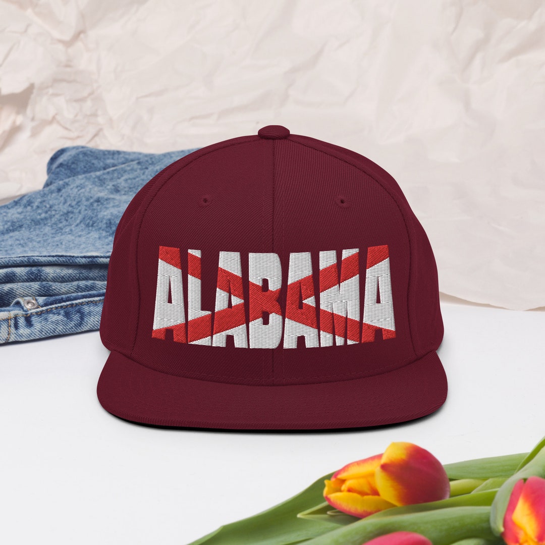 Alabama USA Flag With Patriot Cross, Classic Embroidered Snapback Cap ...