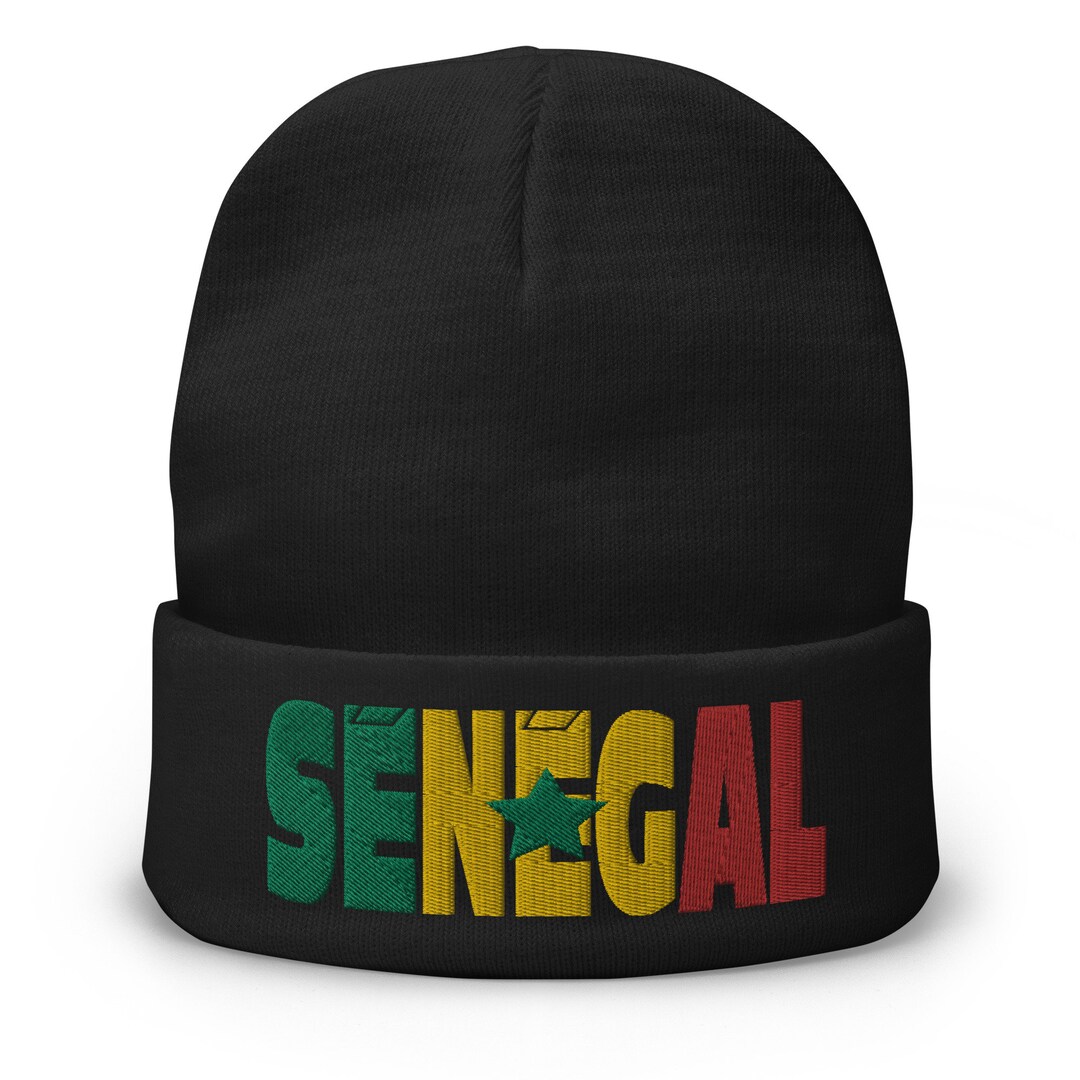 Senegal Flag Embroidered Beanie Knit Hat Unisex 6 Colors - Etsy
