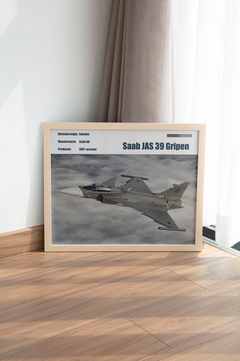 Saab JAS 39 Gripen Poster Wall Art Artwork Room Decor War Plane Gift - Etsy