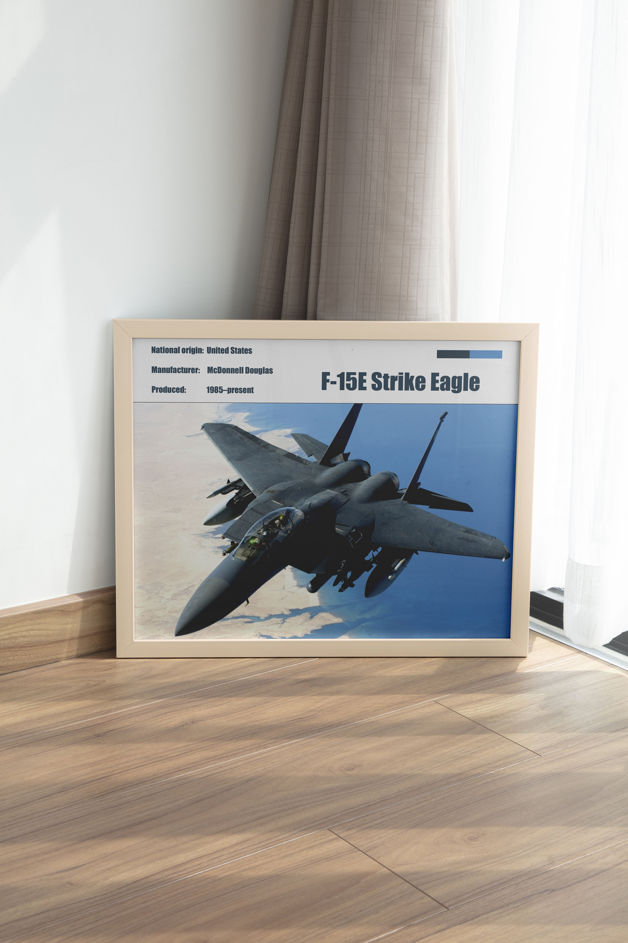 Mcdonnell Douglas F-15 Eagle Poster Wall Art Artwork Room Decor War ...