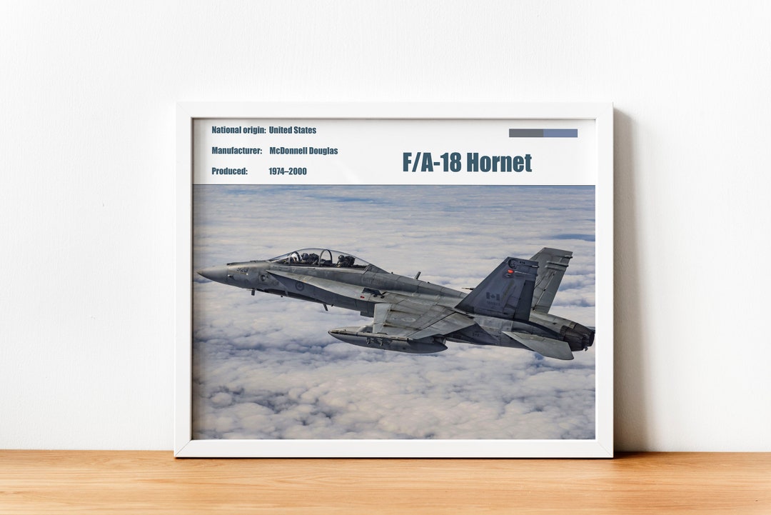 Mcdonnell Douglas F-18 Hornet Poster Wall Art Artwork Room Decor War ...
