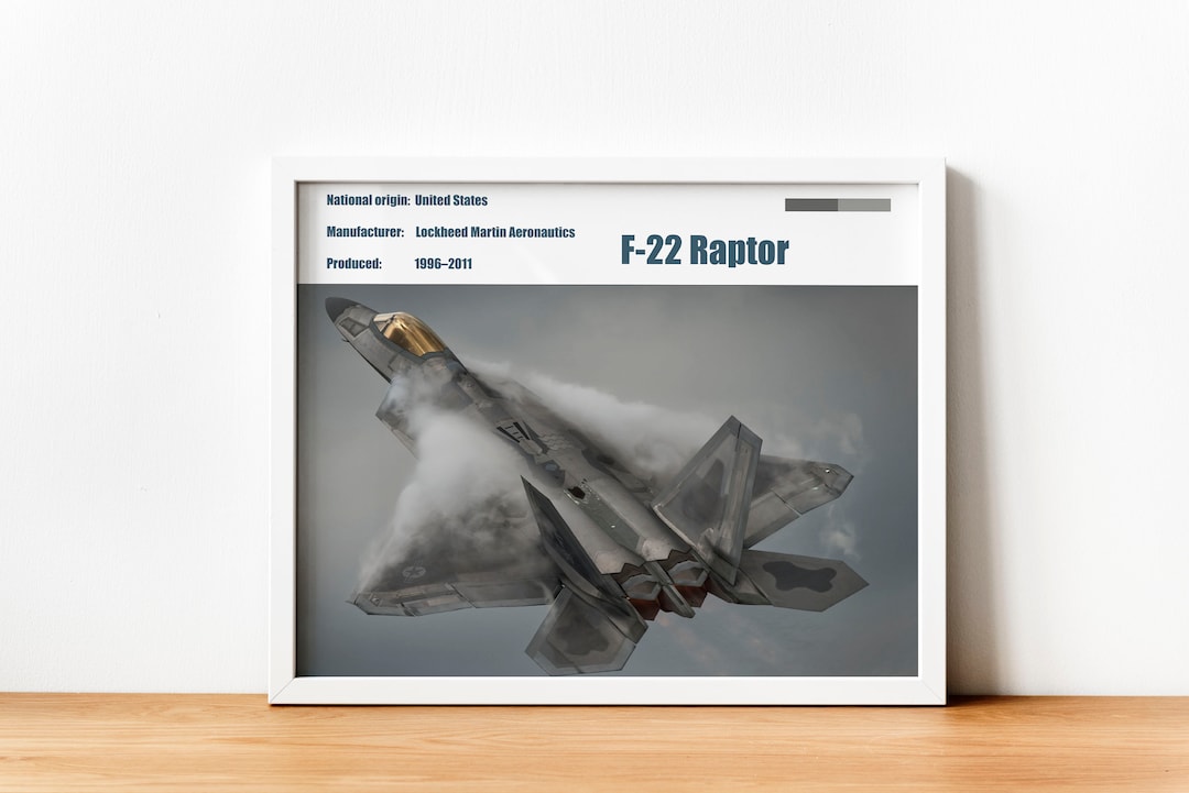Lockheed Martin F-22 Raptor Poster Wall Art Artwork Room Decor War ...