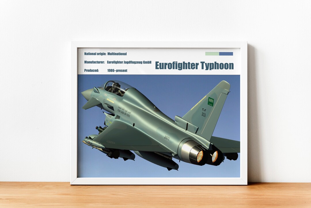 Eurofighter Typhoon Poster Wall Art Artwork Room Jet Fighter Decor War ...