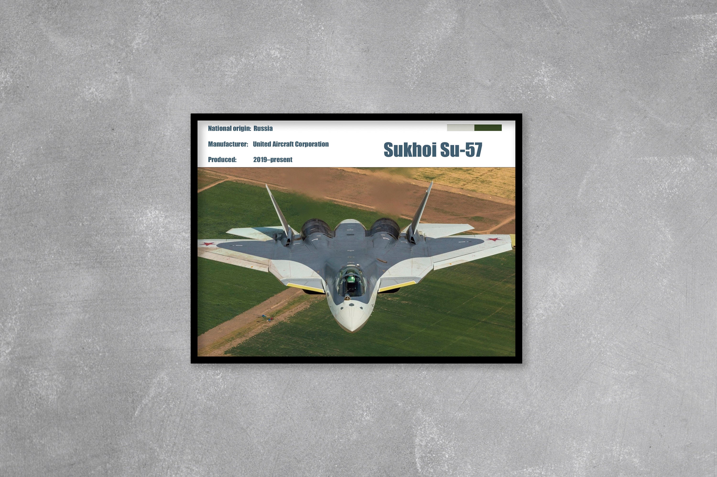 Sukhoi Su-57 Poster Wall Art Artwork Room Jet Fighter Decor War Plane ...