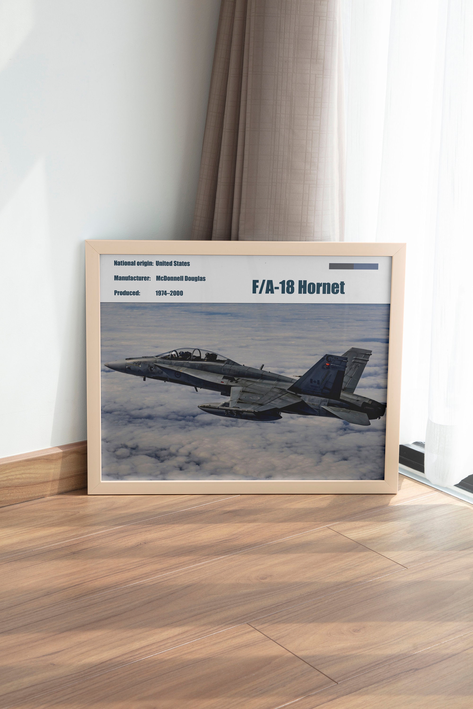 Mcdonnell Douglas F-18 Hornet Poster Wall Art Artwork Room Decor War ...