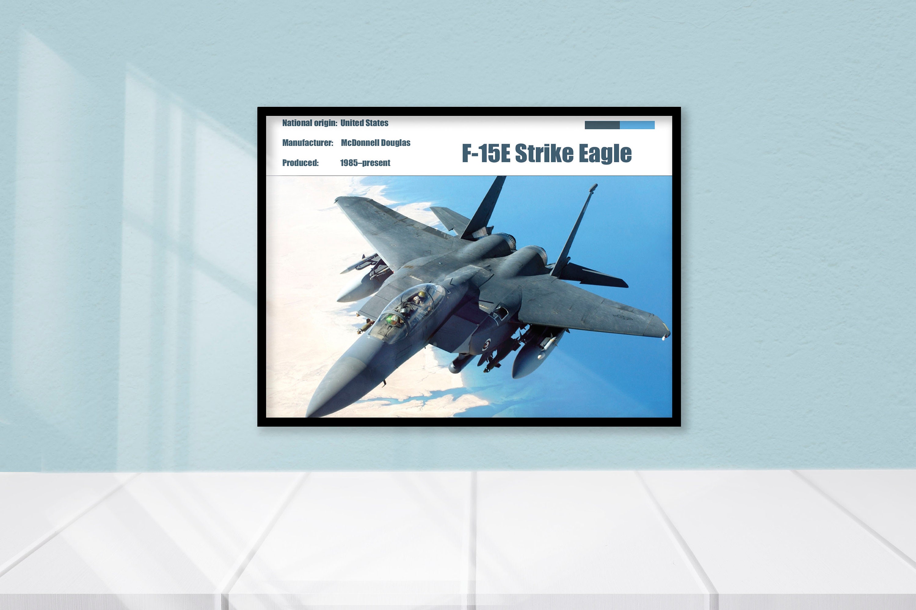 Mcdonnell Douglas F-15 Eagle Poster Wall Art Artwork Room Decor War ...