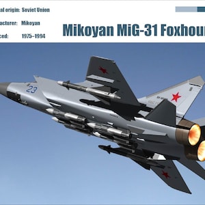 Mikoyan Mig-31 Poster Wall Art Artwork Room Decor War Plane Gift - Etsy