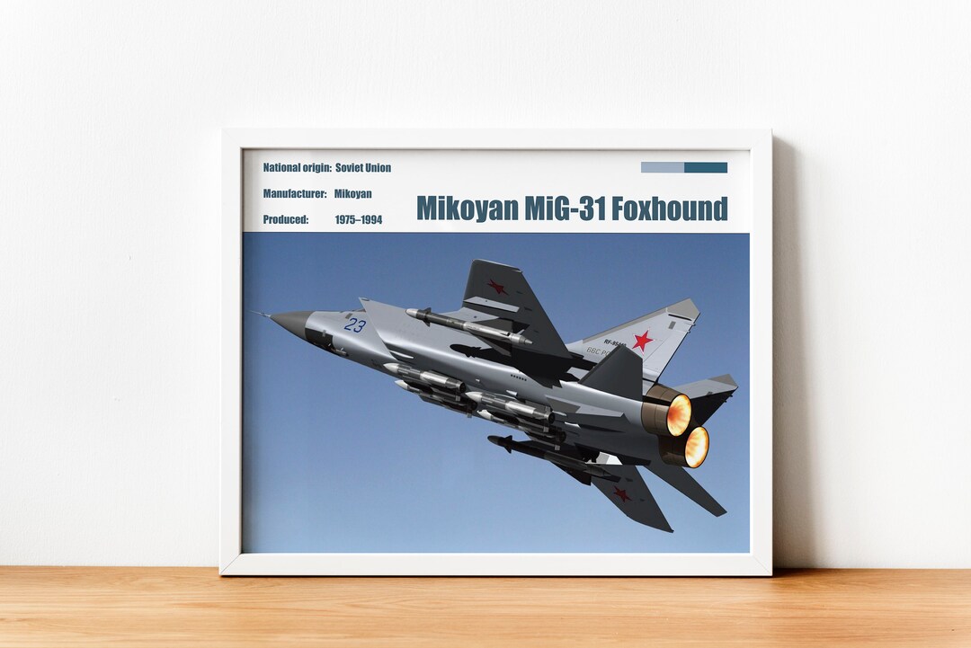 Mikoyan Mig-31 Poster Wall Art Artwork Room Decor War Plane Gift - Etsy