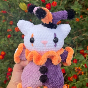 Handmade Crochet Jester Cat Plush – Gift for Cat Lovers - Etsy