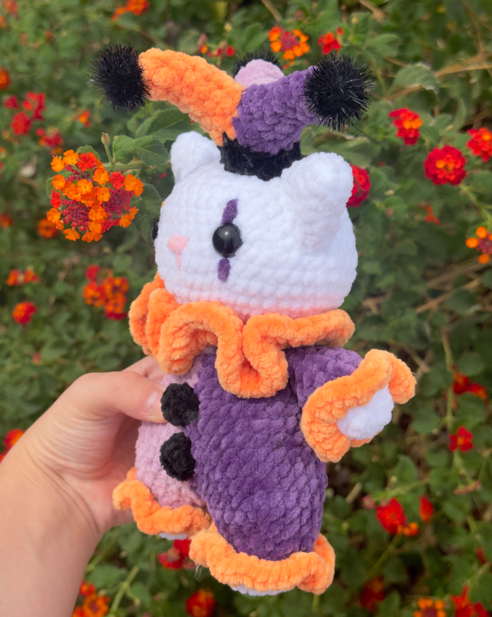 Handmade Crochet Jester Cat Crochet Handmade Crochet Item Cat Gift for ...