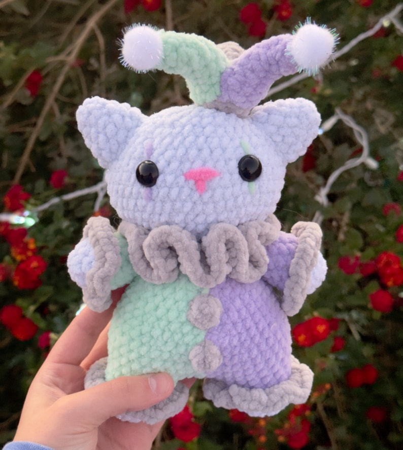 Handmade Crochet Jester Cat Plush – Gift for Cat Lovers - Etsy