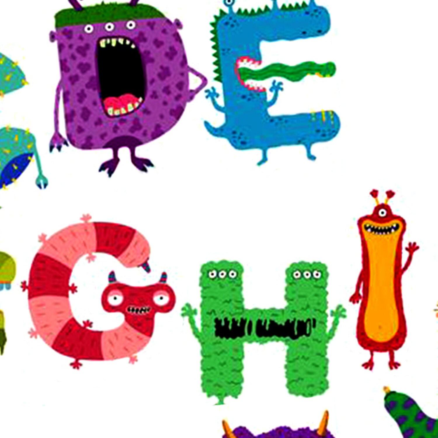 Monster Alphabet Large Wall Letters Custom Creative Colored Letters - Etsy
