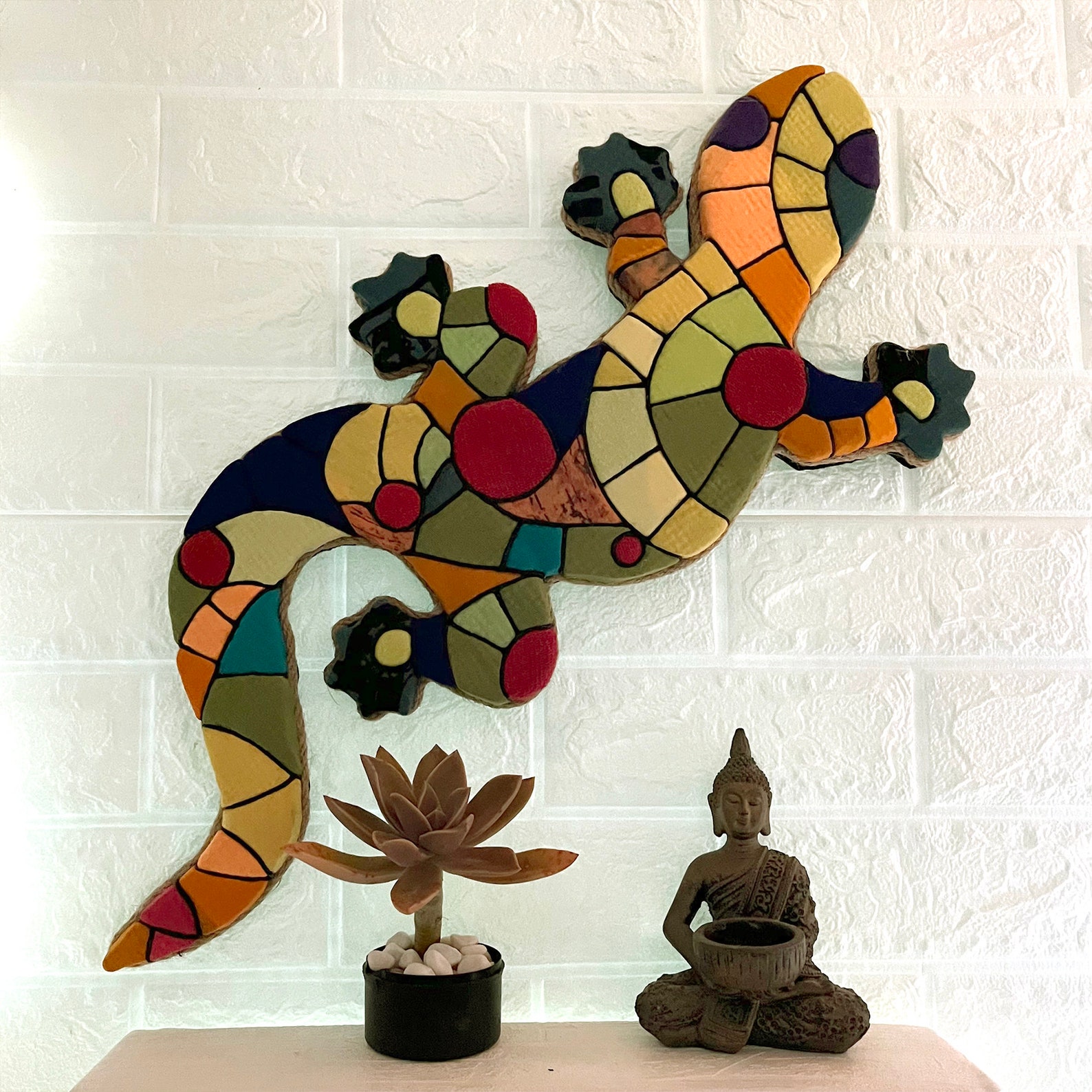 Crested Gecko Unique Pop Art Decor WPAP Textile Eclectic Wall Art ...