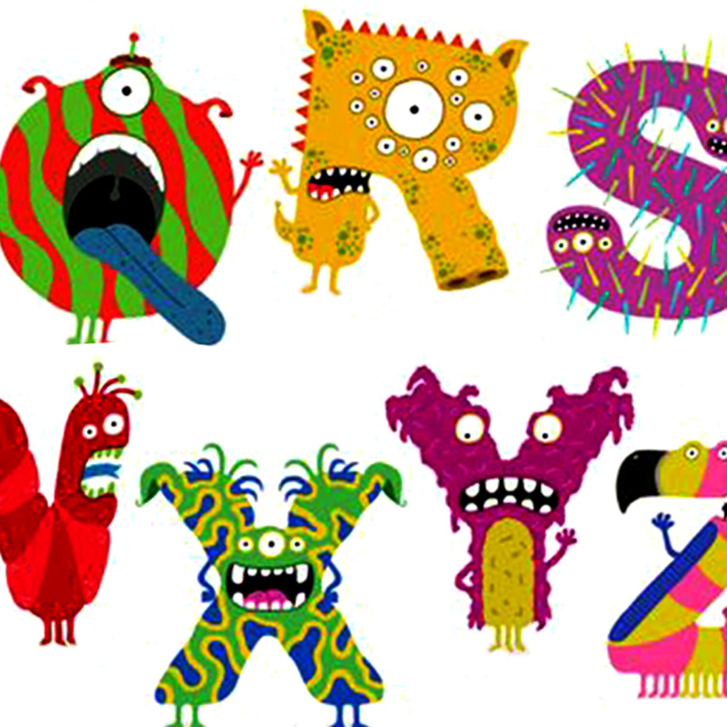 Monster Alphabet Large Wall Letters Custom Creative Colored Letters - Etsy