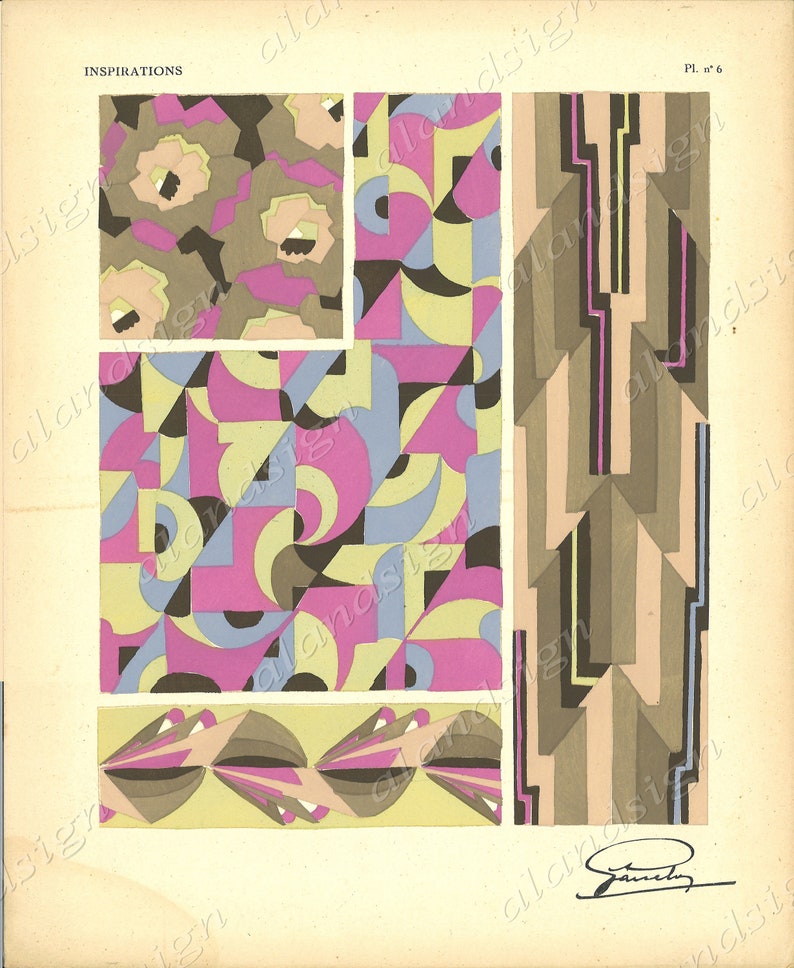 Pochoir by A Garcelon. A Rare Colour Stencil Print. - Etsy