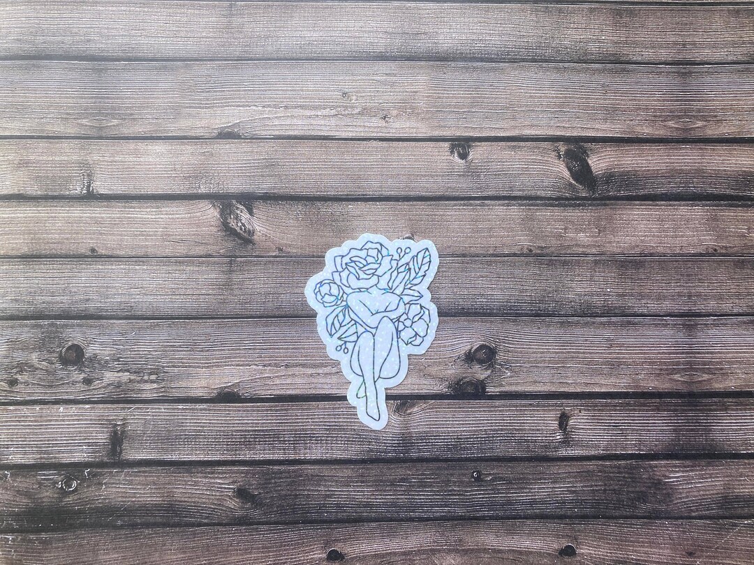 PREMIUM Floral Woman Outline Sticker *WATERPROOF* | Laptop Sticker ...