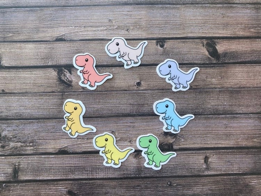 PREMIUM Mini Pastel Rainbow Dino Stickers *WATERPROOF* | Laptop Sticker ...